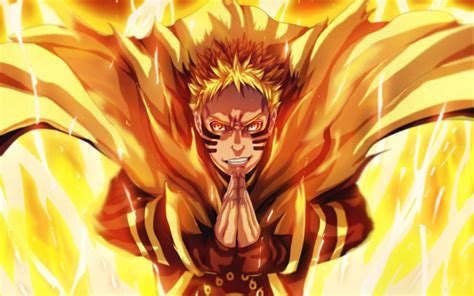 Download Naruto Baryon Mode Yellow Flames Wallpaper