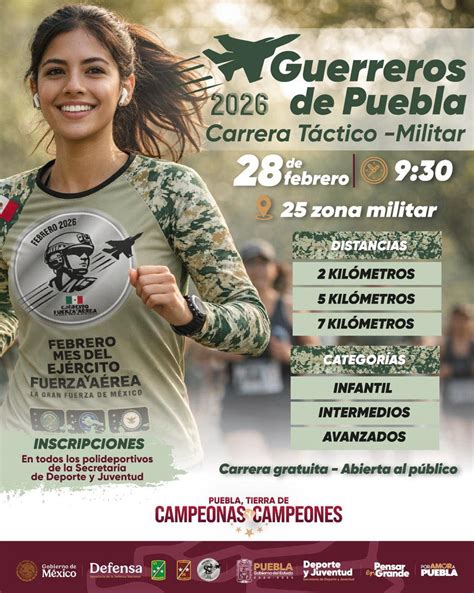 Guerreros De Puebla 2026 Carrera Táctico Militar Gratuita