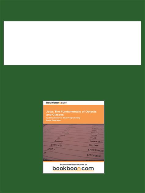 Java The Fundamentals Of Objects And Classes 1st Edition By David Etheridge Isbn The Ebook In