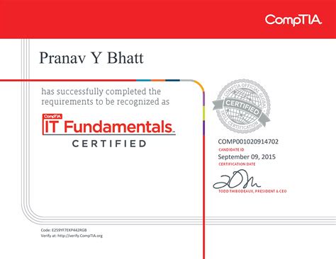 Comptia It Fundamentals Certification Certificate 1 Ppt