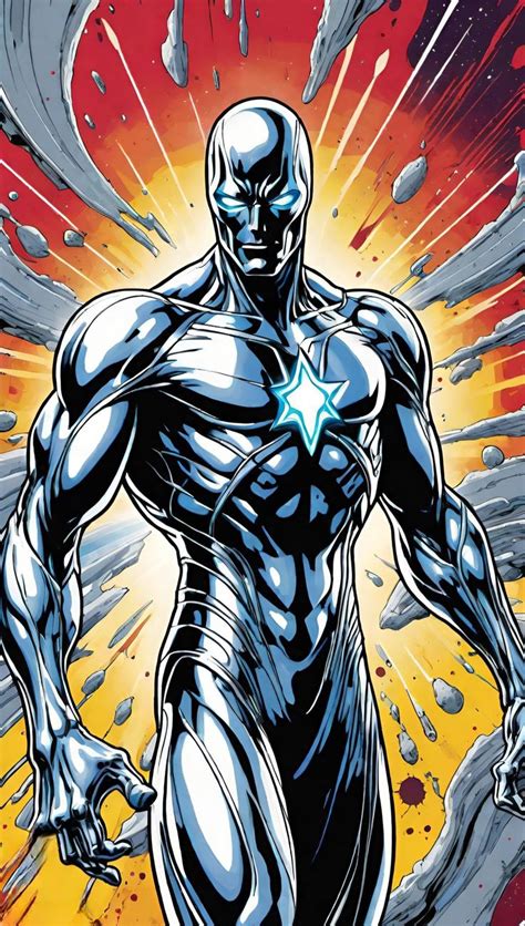 Silver Surfer Splatter Digital Art Design Wallpaper Silver Surfer
