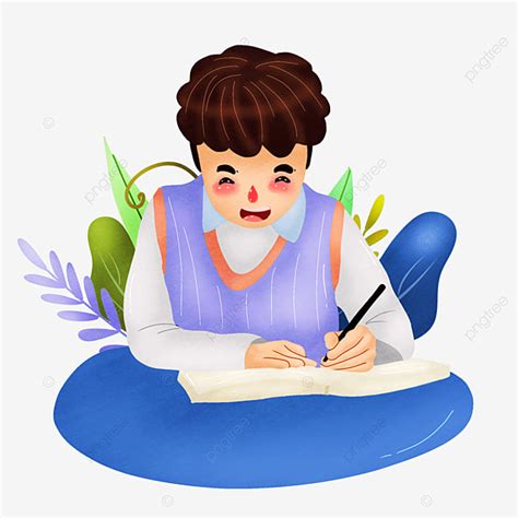 학생 일러스트 Png 그림 독서 공부 숙제를 하다 Png 일러스트 및 Psd 이미지 무료 다운로드 Pngtree
