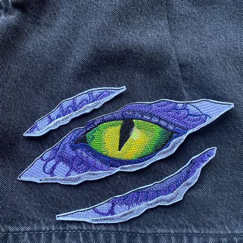 Dragon Eye Iron On Patch Embroidered Sew On Badge Jacket Back Patch Etsy