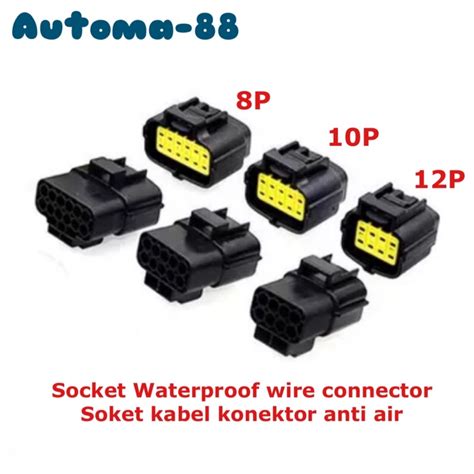 Jual Soket Konektor Kabel Anti Air Waterproof P P P Motor Otomotif Pin Lubang