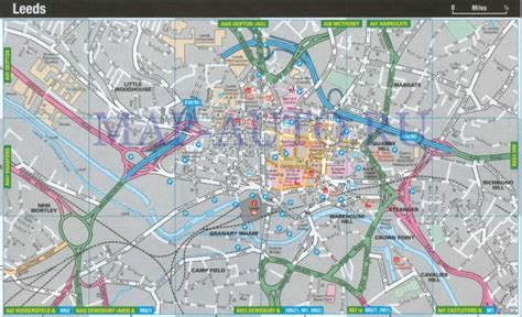 Англия карта Лидса Карта план города Лидс Англия