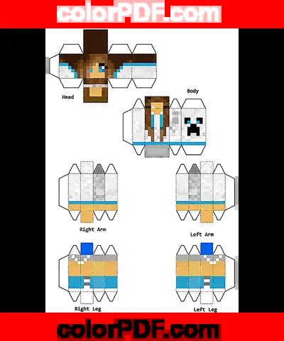 Minecraft Skin Papercraft Coloring Pages And Books In Pdf