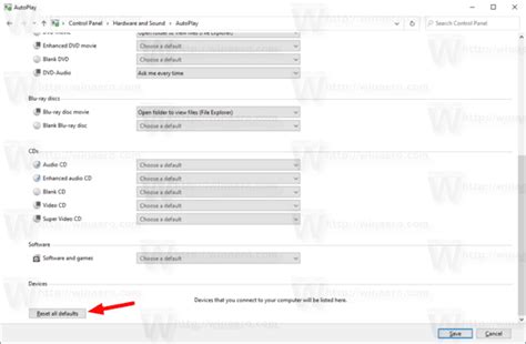 Reset AutoPlay Settings In Windows 10