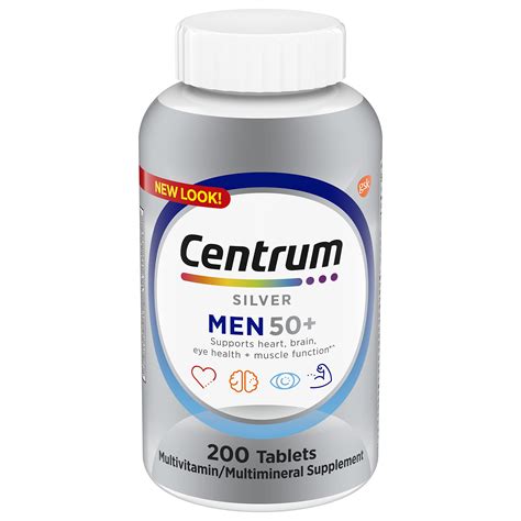 Centrum Silver Men 50 Multivitamin 200 Tablets Daily Nutritional