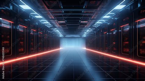 Supercomputer And Advanced Cloud Computing Concept White Server