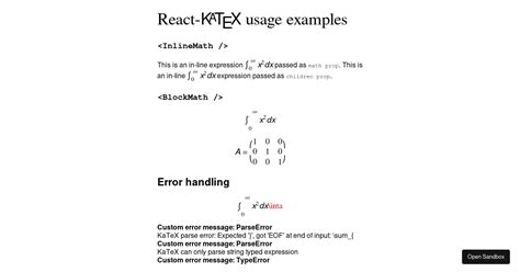 React Katex Forked Codesandbox