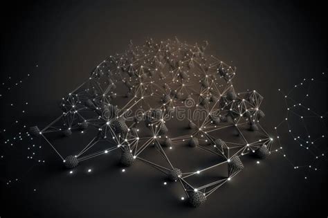 Abstract Of Polygon Space In Darkness Concept Of Molecules Geometric