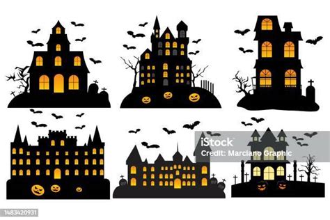 소름 끼치는 성 박쥐 호박이 있는 할로윈 밤 배경 사진 모음 배너 인사말 카드 할로윈 축하 할로윈 파티 포스터에 대한 벡터 요소