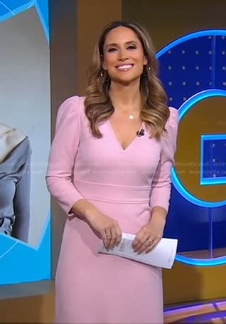 Wornontv Rhiannons Pink V Neck Dress On Good Morning America