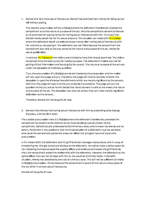 SOA Q And A Past Year Exam Question Revision Donald And Vera Have Sexual Intercourse Donald