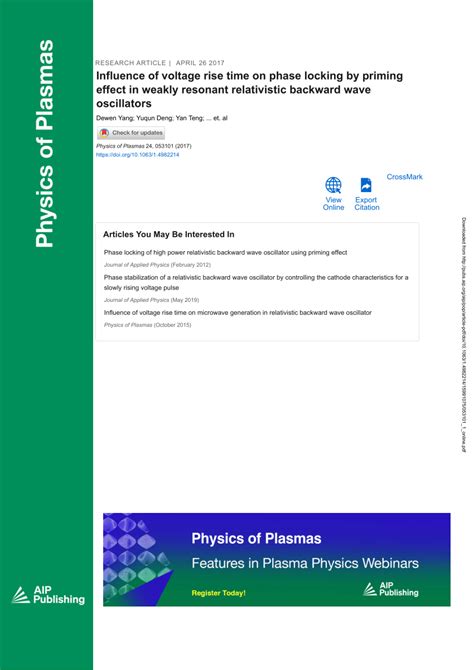 Pdf Influence Of Voltage Rise Time On Phase Locking By Priming Effect In Weakly Resonant