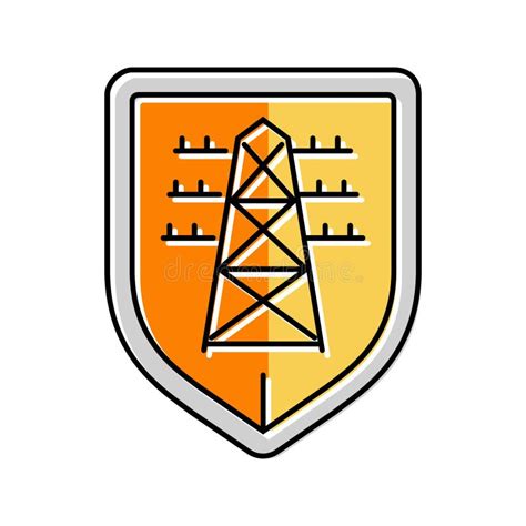 Security Electric Grid Color Icon Vector Illustration Stock
