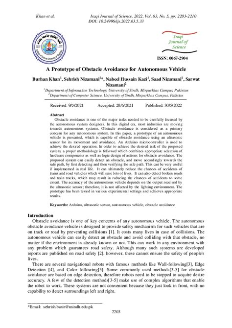 Pdf A Prototype Of Obstacle Avoidance For Autonomous Vehicle