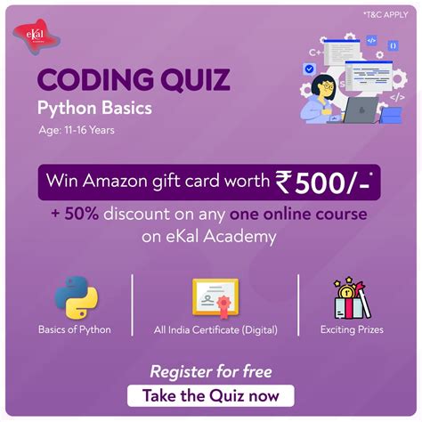 Coding Quiz Python Basics Ekal Academy