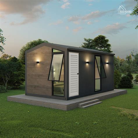 บ้านน็อคดาวน์หลังคาจั่ว บ้านสำเร็จรูปอีโค่เฮ้าส์ บ้านคอนเทนเนอร์ รุ่น L 1dw