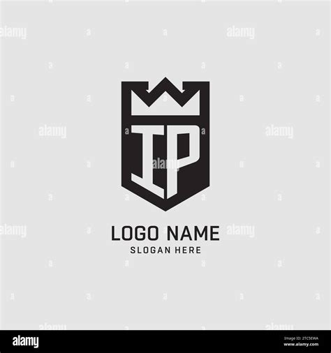 Initial Ip Logo Shield Shape Creative Esport Logo Design Vector