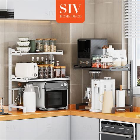 Siv ชั้นวางไมโครเวฟ 2 ชั้น ชั้นวางของในครัวสแตนเลส Shopee Thailand