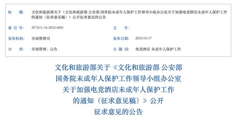 严禁这类酒店违规接待未成年人官方公开征求意见 电竞 保护 文化