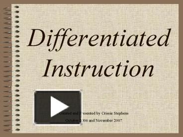 Differentiated Instruction Presentation Free To View