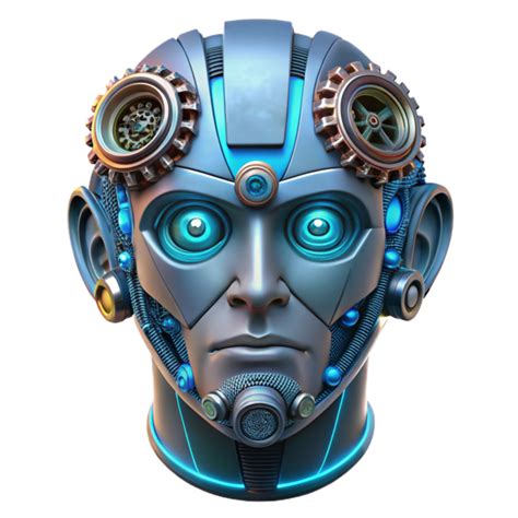 Futuristic Robot Head Ai Technology And Cyberpunk Aesthetics 54715561 Png