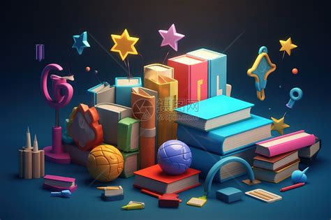 3d渲染教学道具用品插画图片下载 正版图片402469240 摄图网