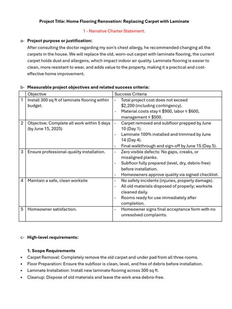 Narrative Charter Statement Pdf Flooring Lamination