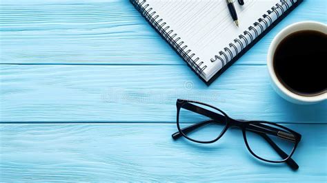 Stylish Black Glasses On A Work Desk Setup Stock Illustration Illustration Of Glasses