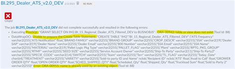 Table Does Not Exist And Name Is Already Used By Alteryx Community
