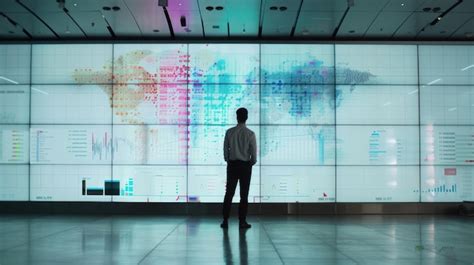 The Man At Data Wall Premium Ai Generated Image