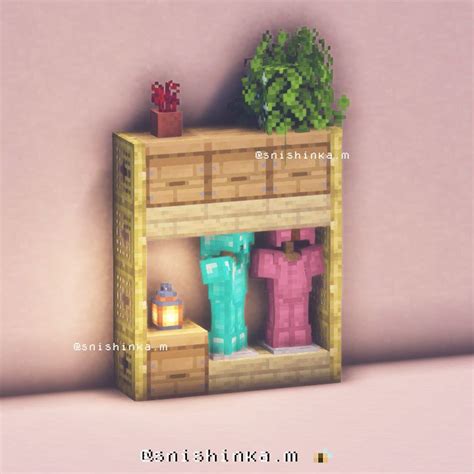 Minecraft Closet 👒 Design Coquette House Aesthetic Building Idea Cozy