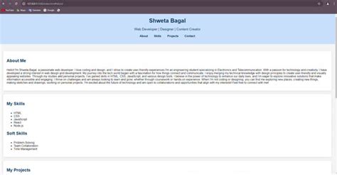 Shweta Bagal On Linkedin Webdevelopment Portfolio Html Css Responsivedesign Codingjourney