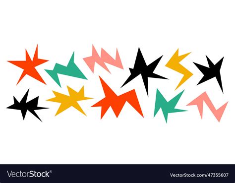 Colorful Sharp Irregular Shapes Set Abstract Vector Image