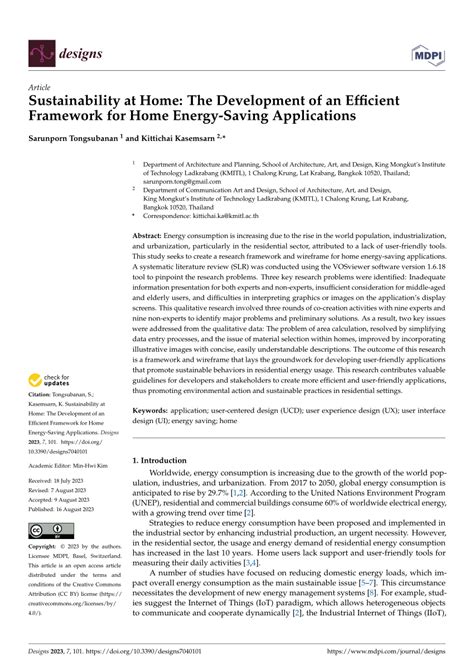 Pdf Sustainability At Home The Development Of An Efficient Framework