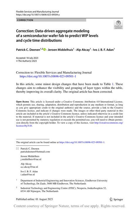 pdf correction data driven aggregate modeling of a semiconductor wafer fab to predict wip