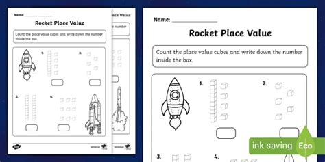 Free Rocket Place Value Activity Sheet Twinkl