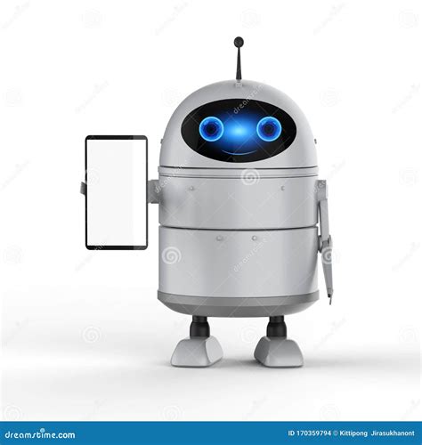 Android Robot With Empty Screen Mobile Phone Stock Illustration Illustration Of Robot