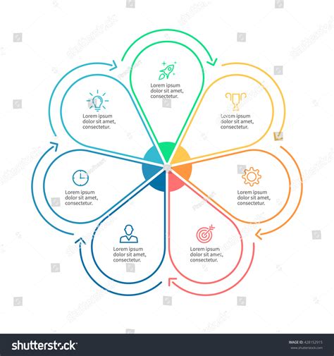 Outline Circular Infographic Minimalistic Diagram Chart เวกเตอร์สต็อก ปลอดค่าลิขสิทธิ์