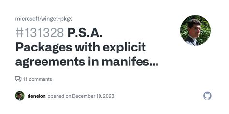 Psa Packages With Explicit Agreements In Manifests Removed · Issue 131328 · Microsoftwinget