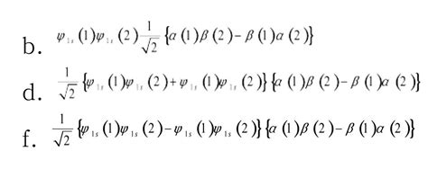 Solved Choose All The Following Spin Orbitals That Satisfy