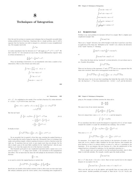 Techniques Of Integration Calculus Chapter