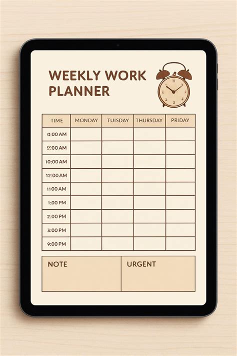Weekly Work Planner Template Etsy