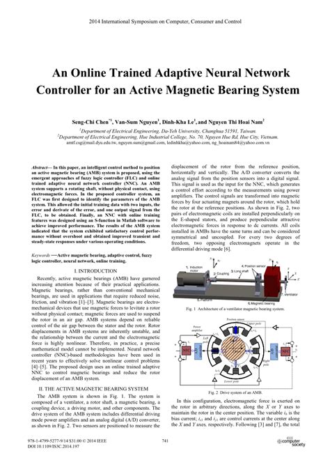 Pdf An Online Trained Adaptive Neural Network Controller For An Active Magnetic Bearing System