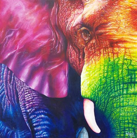 Colorful Elephant Drawing