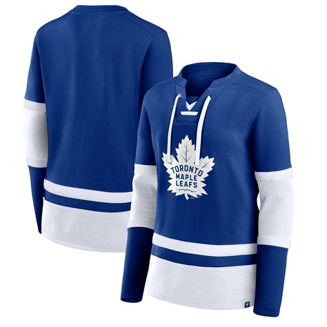Womens Fanatics Blue Toronto Maple Leafs Prime Time Lace Up Long