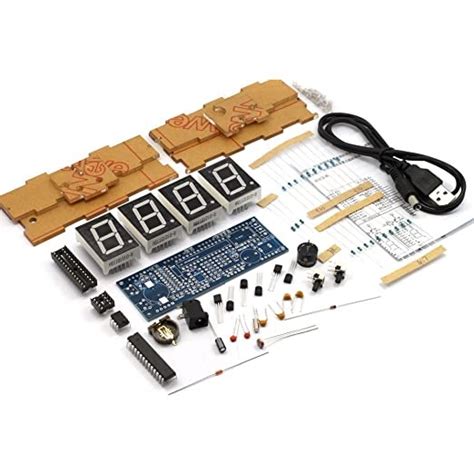 4 Digit Digital Led Clock Kit Light Control Temperature Display Digital Clock Diy Kit With