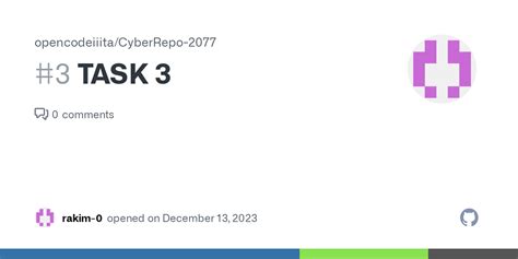 task 3 · issue 3 · opencodeiiita cyberrepo 2077 · github